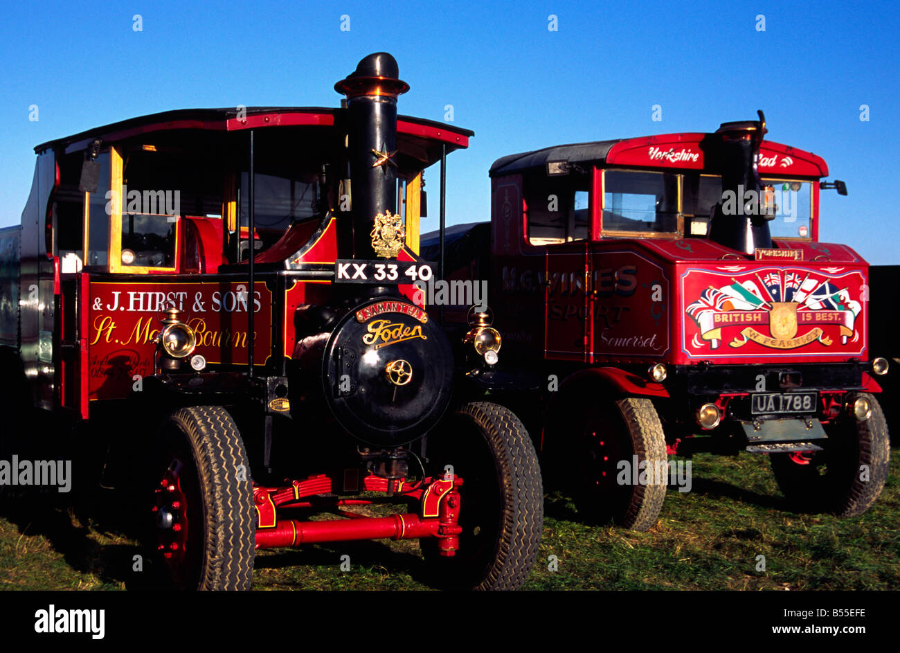 Foden Timber Winch Tractor and Yorkshire WG Winch Wagon Stock Photo - Alamy