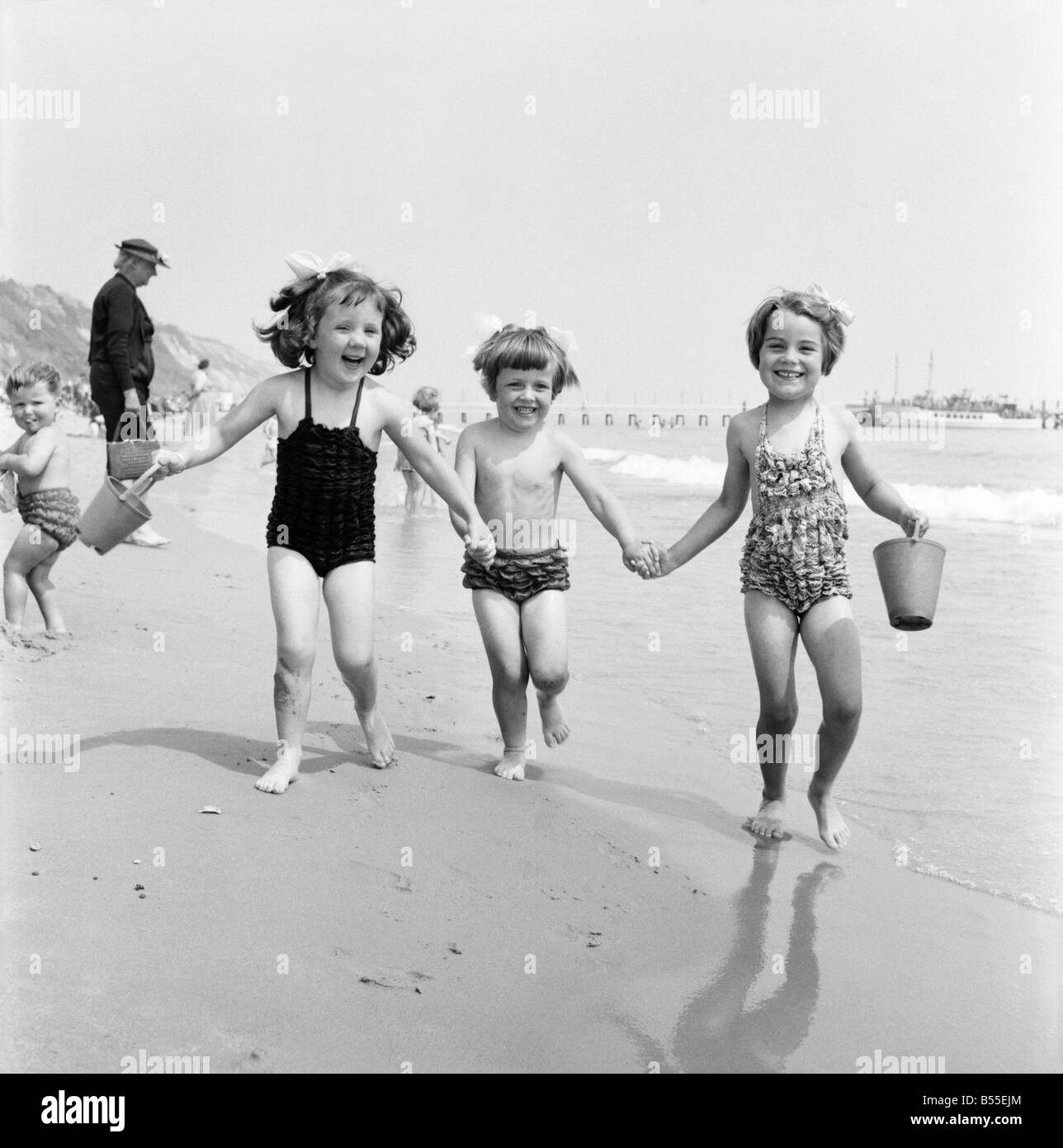 1960s seaside children Black and White Stock Photos & Images - Alamy