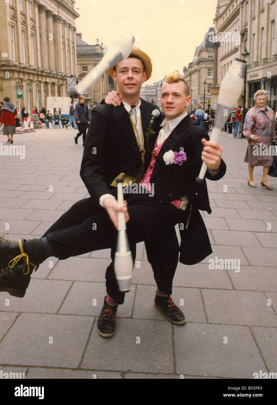 The Ugly Jugglers showing their skills Stock Photo - Alamy