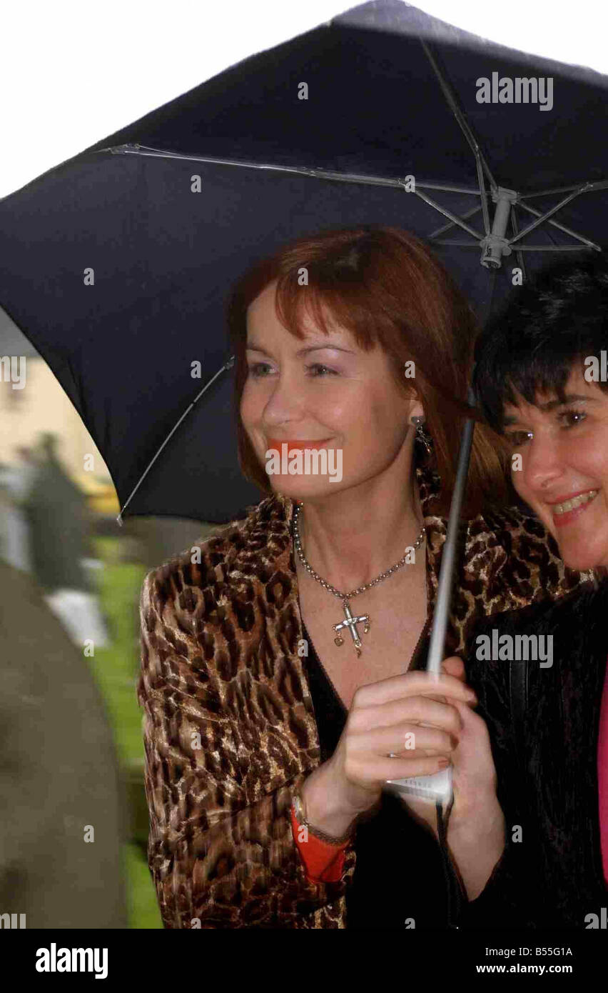 Sian Lloyd and friend arrive at the wedding of Fiona Nairn and Mark ...
