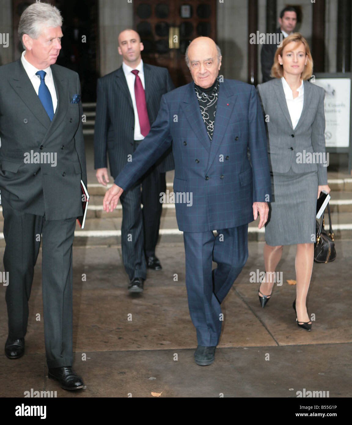 Mohammed al Fayed leaves court after the first day at the public ...