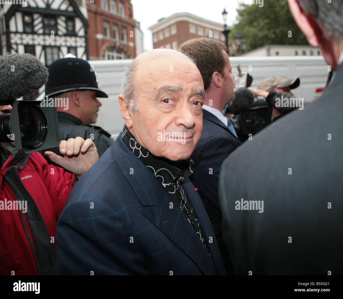 Mohammed al Fayed leaves court after the first day at the public ...
