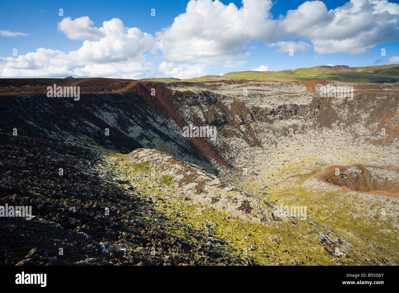 Grábrókargígar fissure volcano crater created 3000years ago Vesturland ...