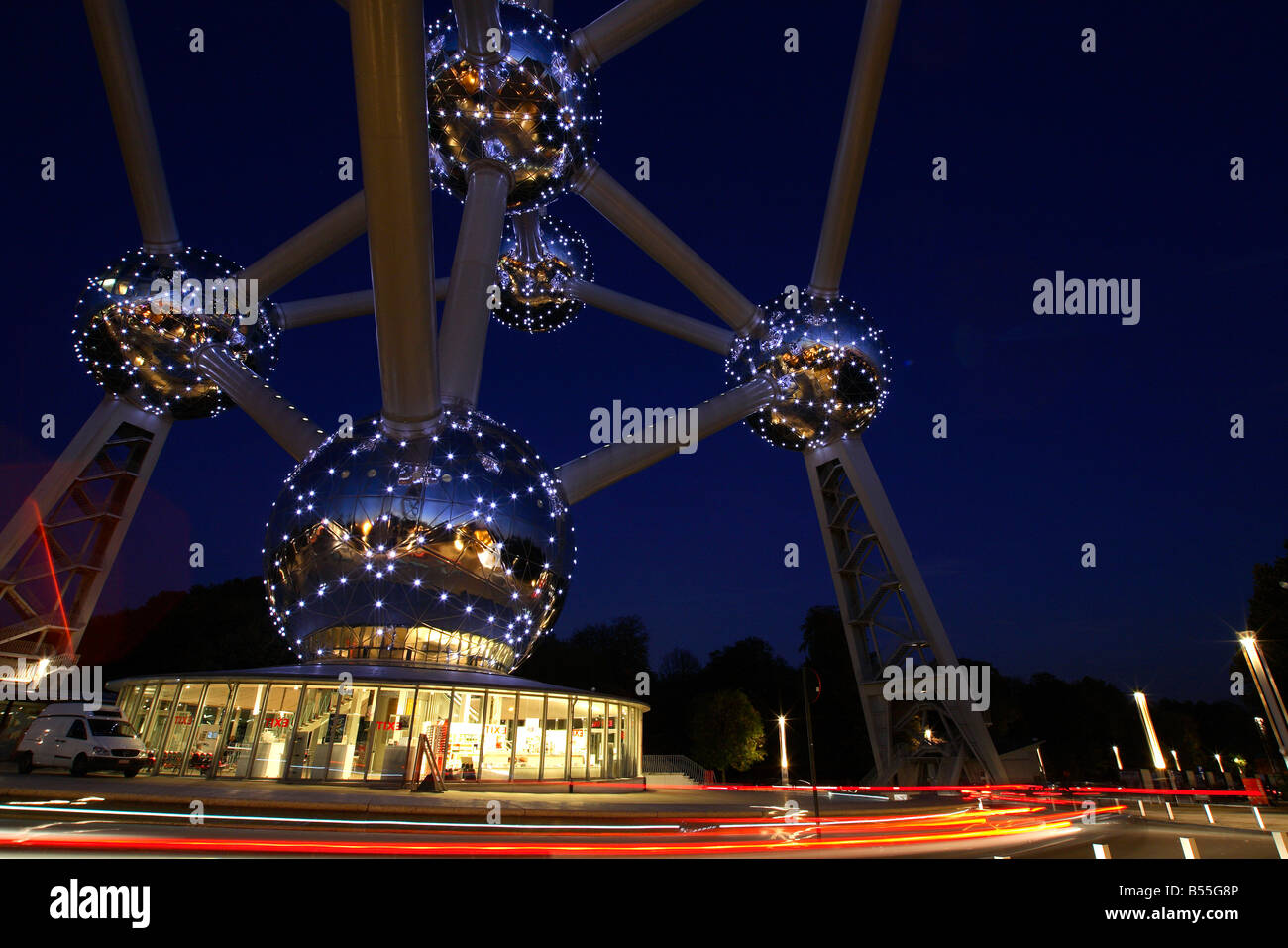 Brussels Belgium Atomium Night Lights High Resolution Stock Photography ...
