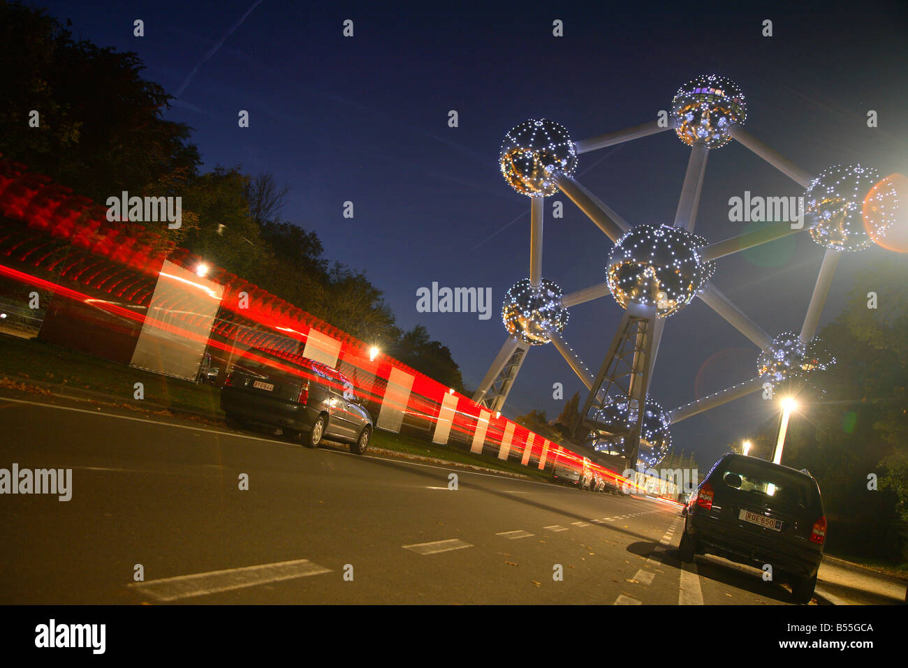 Brussels Belgium Atomium Night Lights High Resolution Stock Photography ...