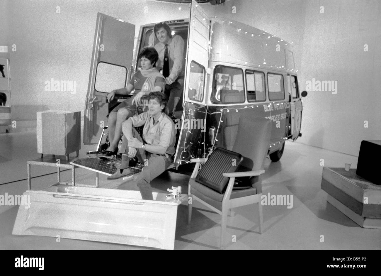Blue Peter television presenters Peter Purves, Val Singleton and John ...