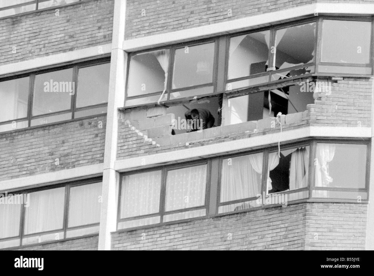 Bad Weather. Damaged building after hurricane. 16th October 1987 Brown ...