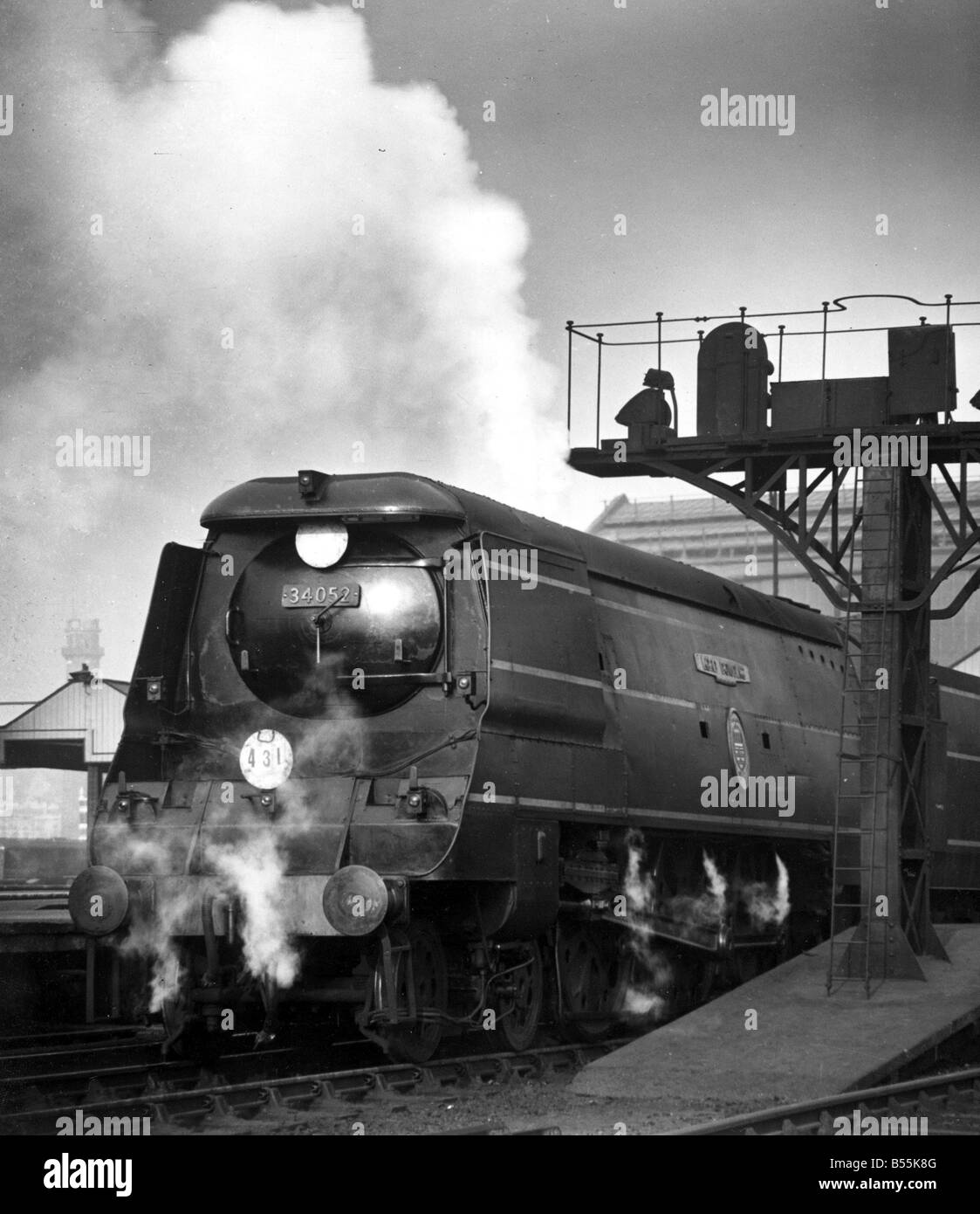 Lord dowding steam locomotive Black and White Stock Photos & Images - Alamy