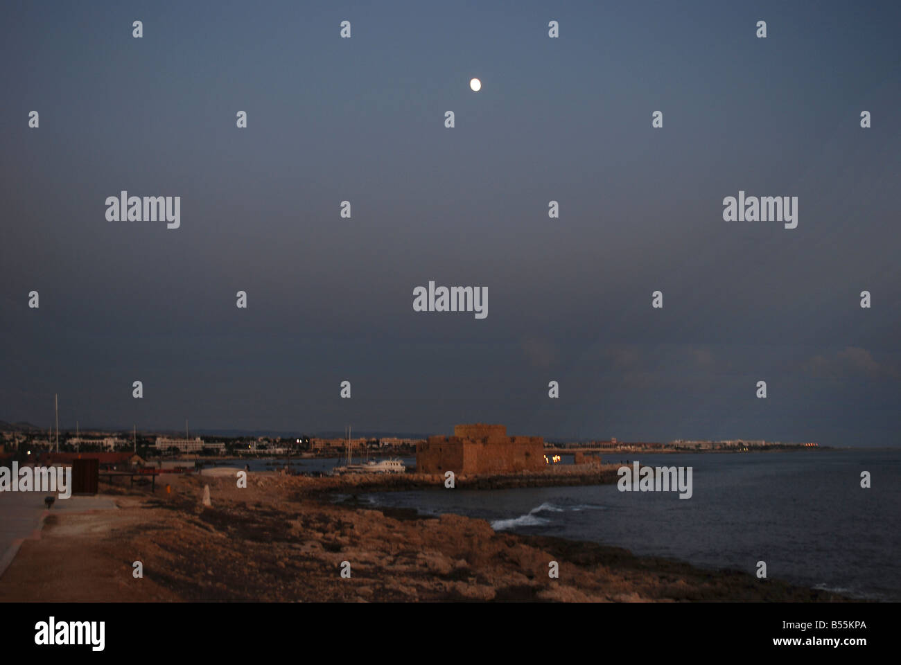 The seashore with the fort harbour and the port and town beyond seen by ...