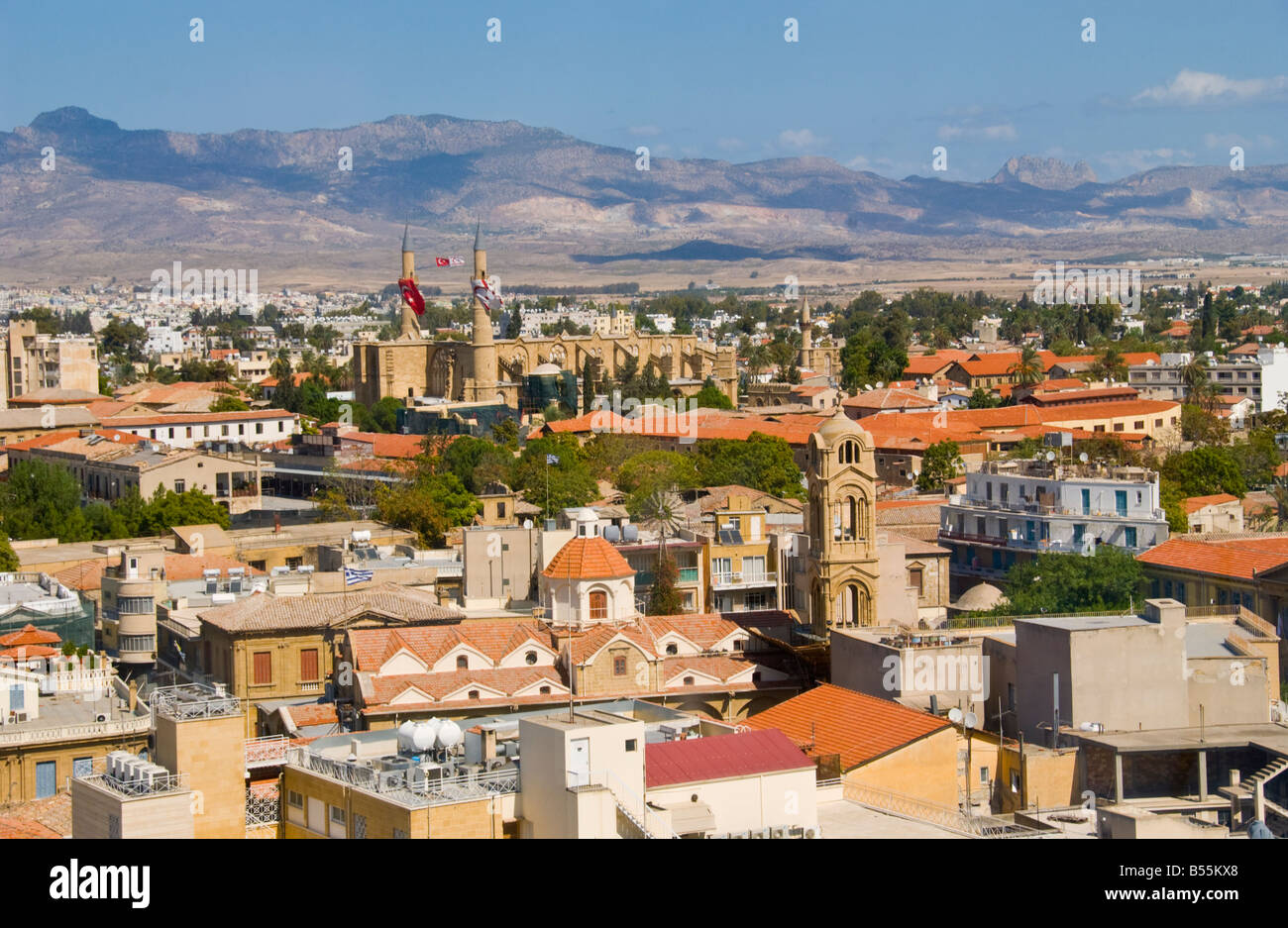 View over the city of Northern Nicosia Turkish Republic of Northern ...