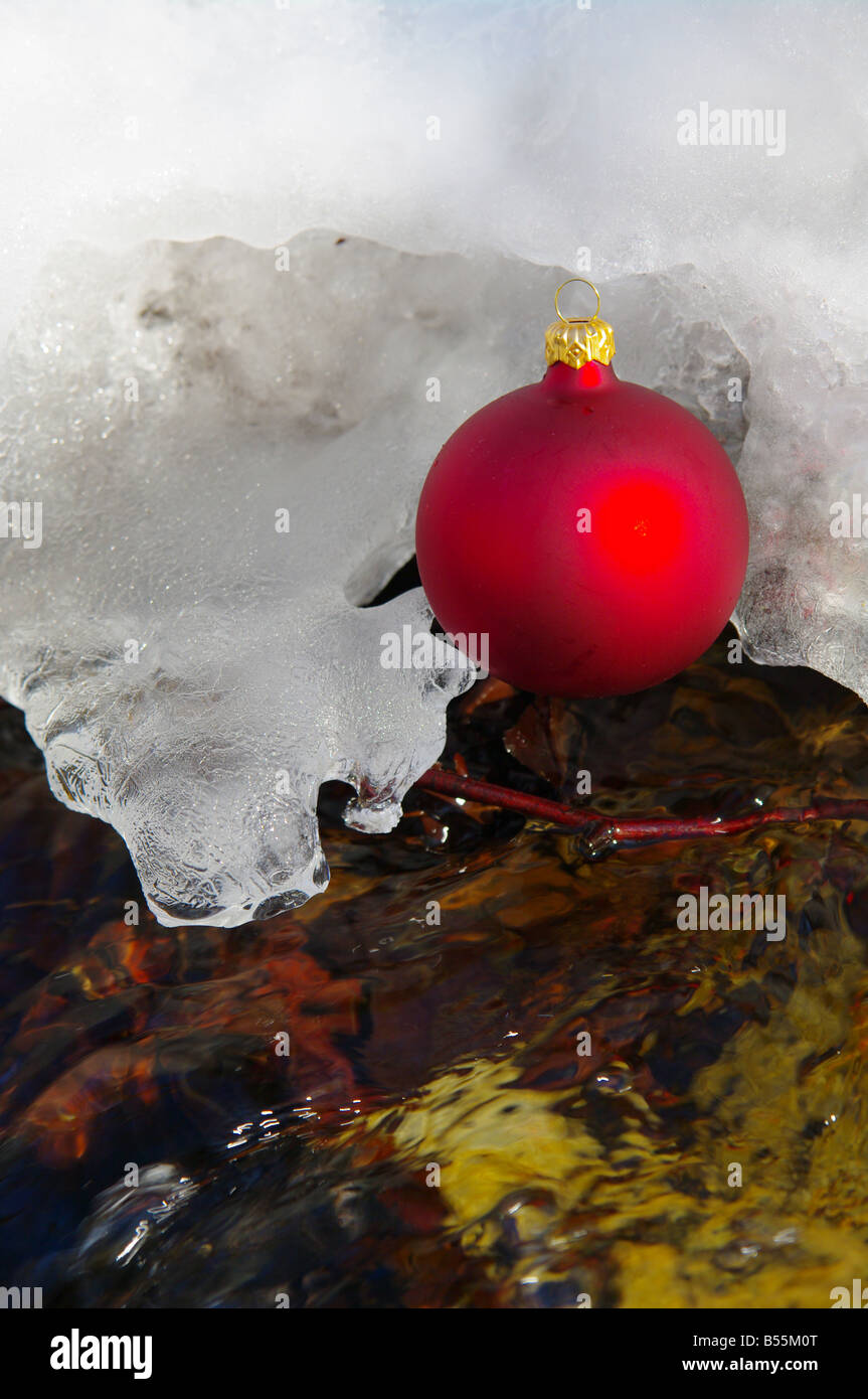 on a real snowy icy surface Stock Photo - Alamy