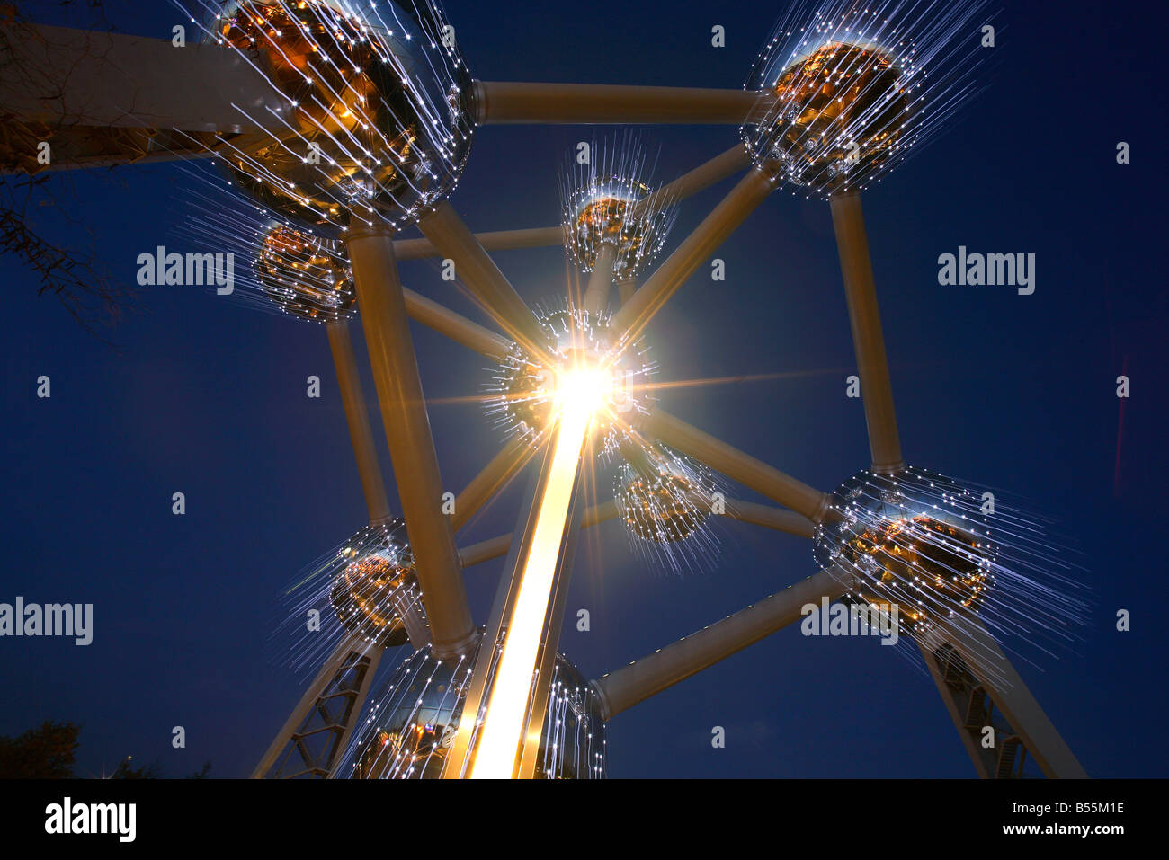 Brussels Belgium Atomium Night Lights High Resolution Stock Photography ...