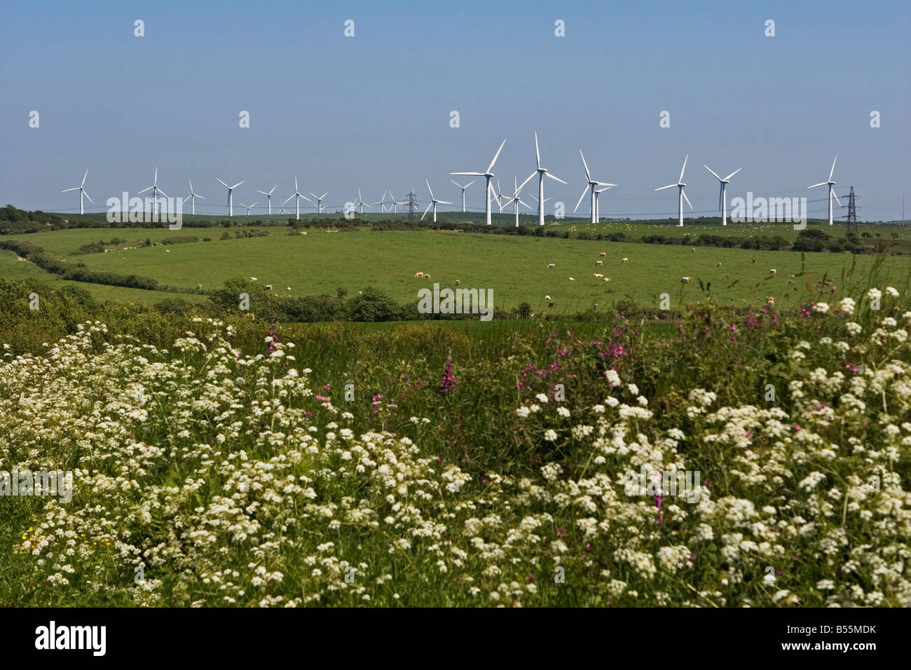LLyn Alaw Wind Farm Anglesey producing electricity for part of North ...
