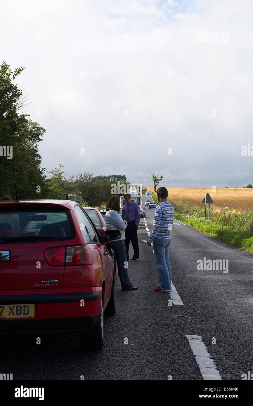 Traffic Jam on a Rural A Road Stock Photo - Alamy