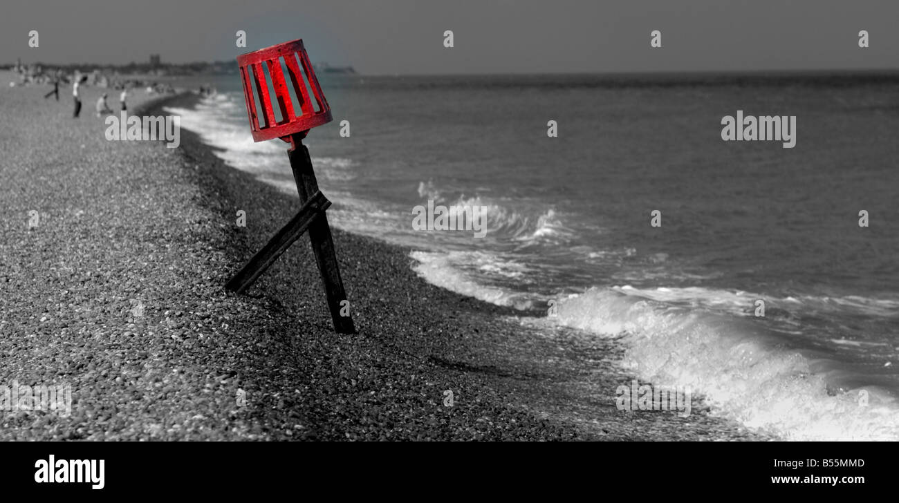 beach marker on shingle beach at Aldeburgh Suffolk Stock Photo - Alamy