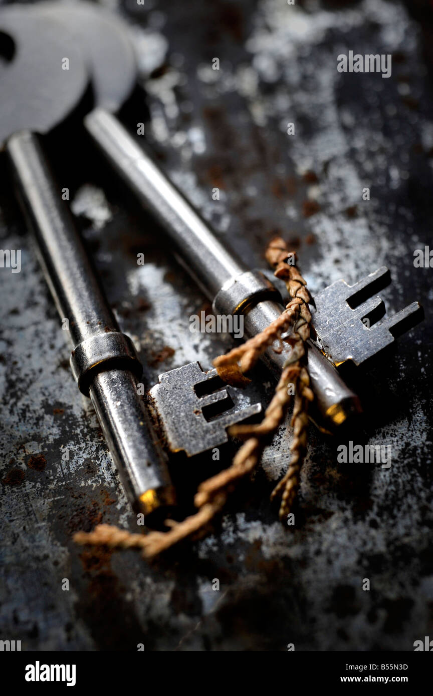 two metal mortise lock keys Stock Photo - Alamy