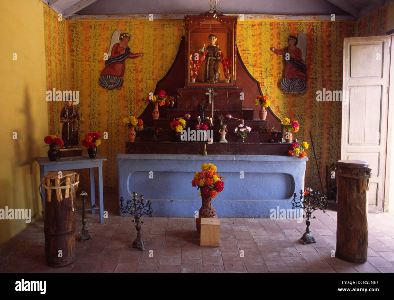 Altar inside a ‘santeria’ house (Cuba’s principal religion), in ...