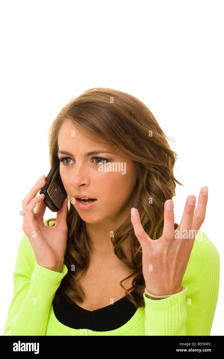 woman getting angry by telephone call Stock Photo - Alamy