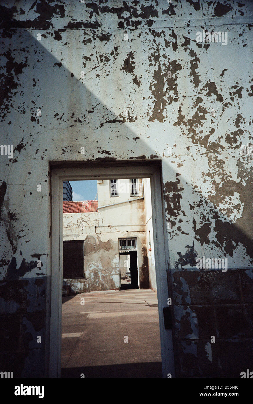 South Africa, Gauteng, Johannesburg, Prison ruins, Displays at ...