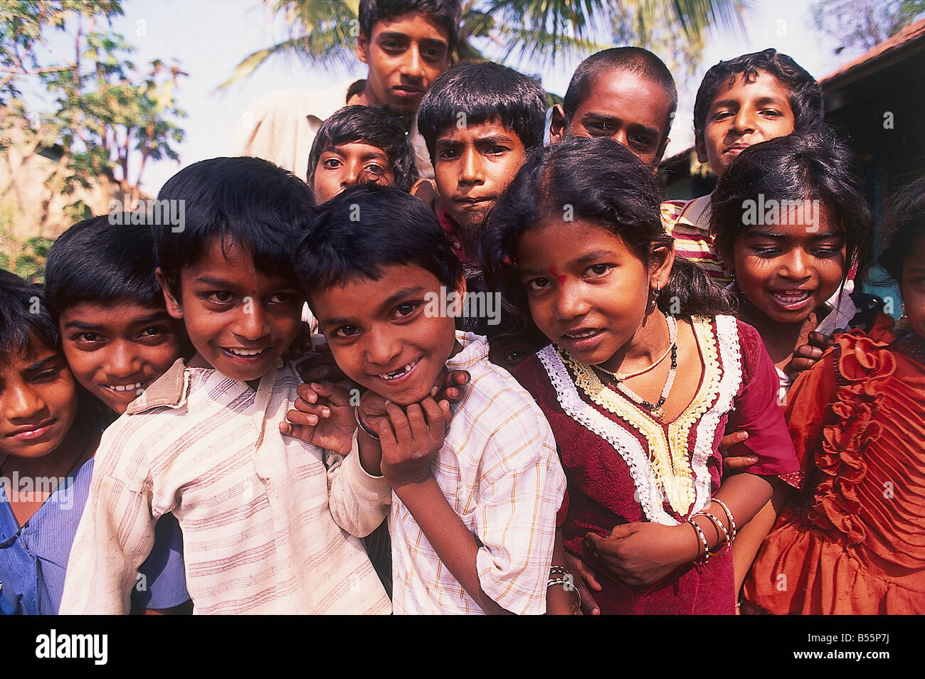 indian children in rural village Stock Photo - Alamy
