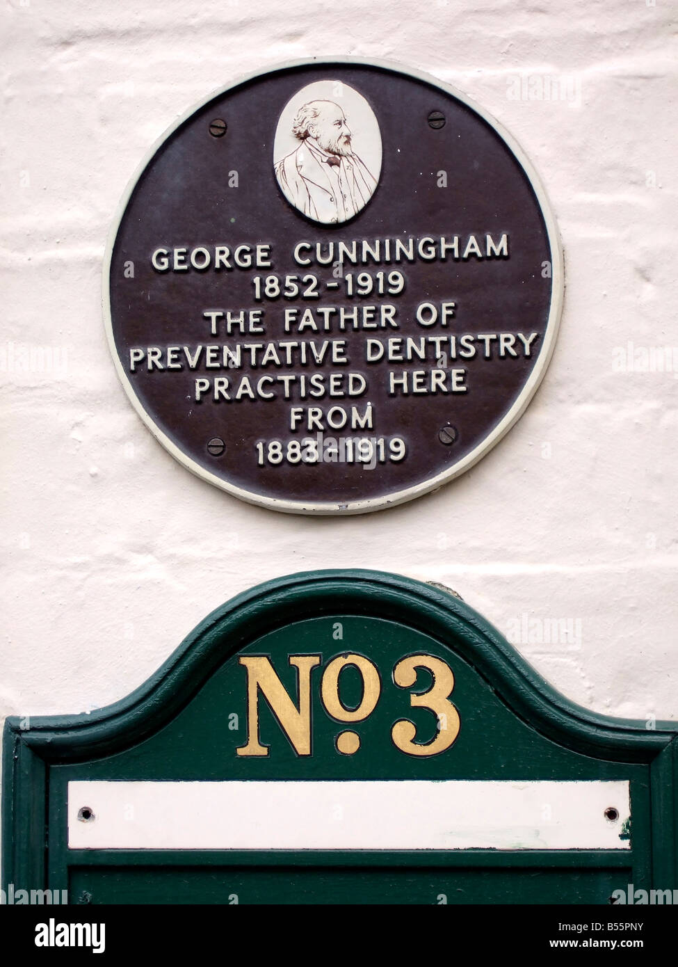 commemorative plaque for George Cunningham Cambridge England Stock ...