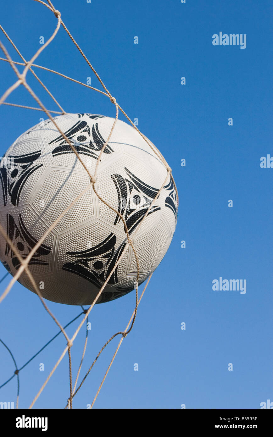 football in a goal net Stock Photo - Alamy