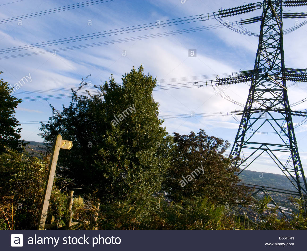 Electricity Pylons In A Field High Resolution Stock Photography and ...