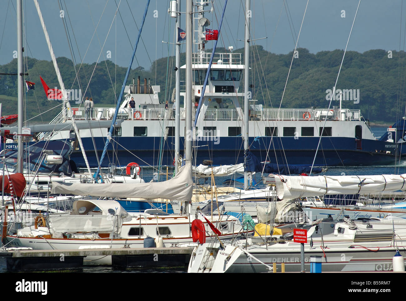 Strangford Ferry passing Portferry Marina,Strangford Lough,Northern ...