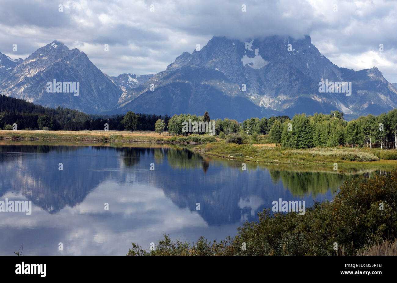 Grand Teton national park lake view ,reflection of the snowy mountains ...