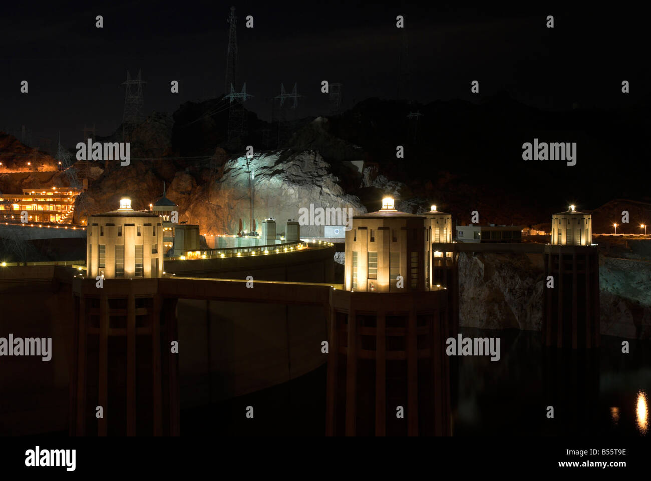 Hoover Dam At Night A Spellbinding View Of The Hoover Dam Illuminated