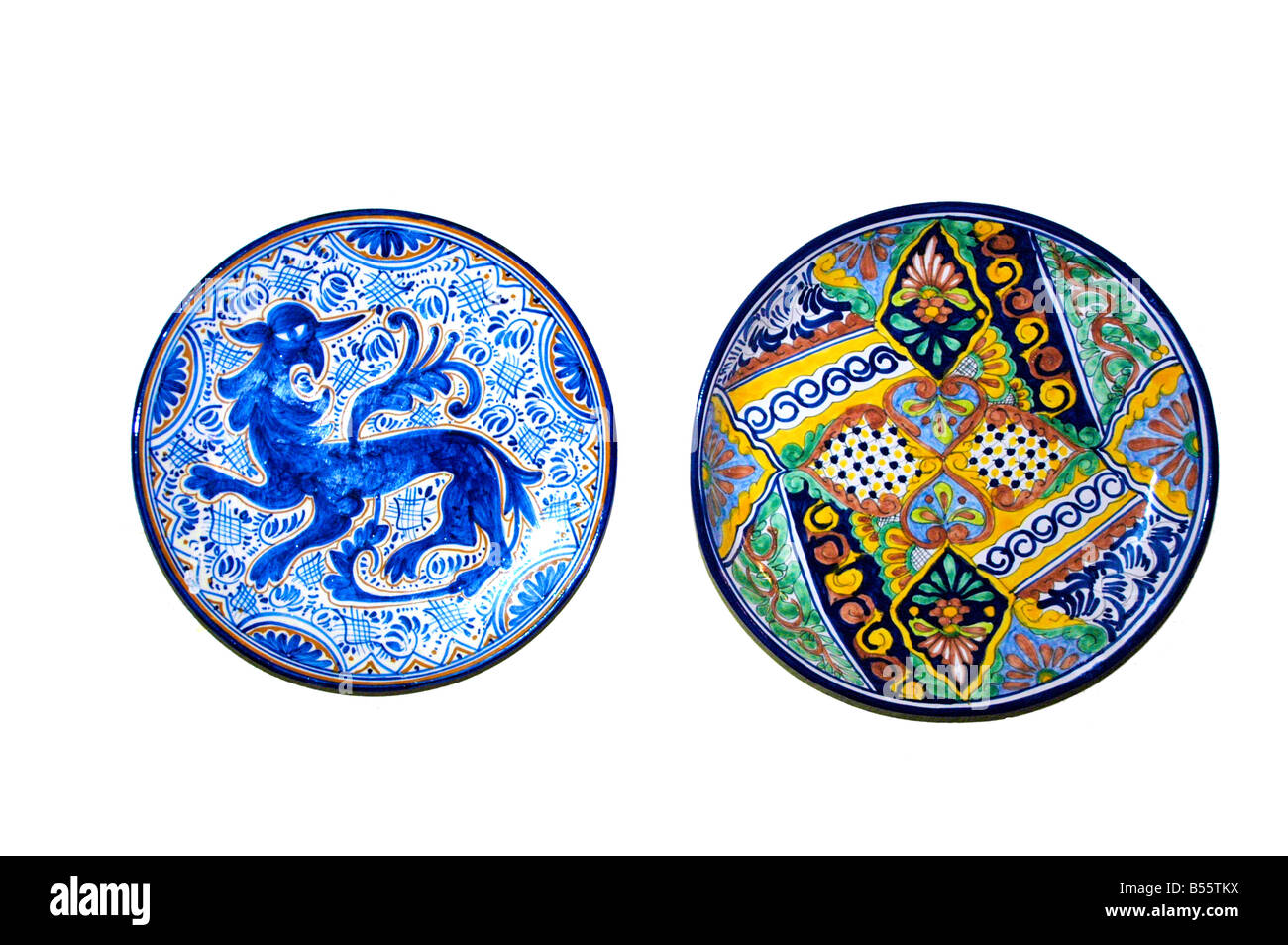 Two Mexican styled stone plates Stock Photo - Alamy