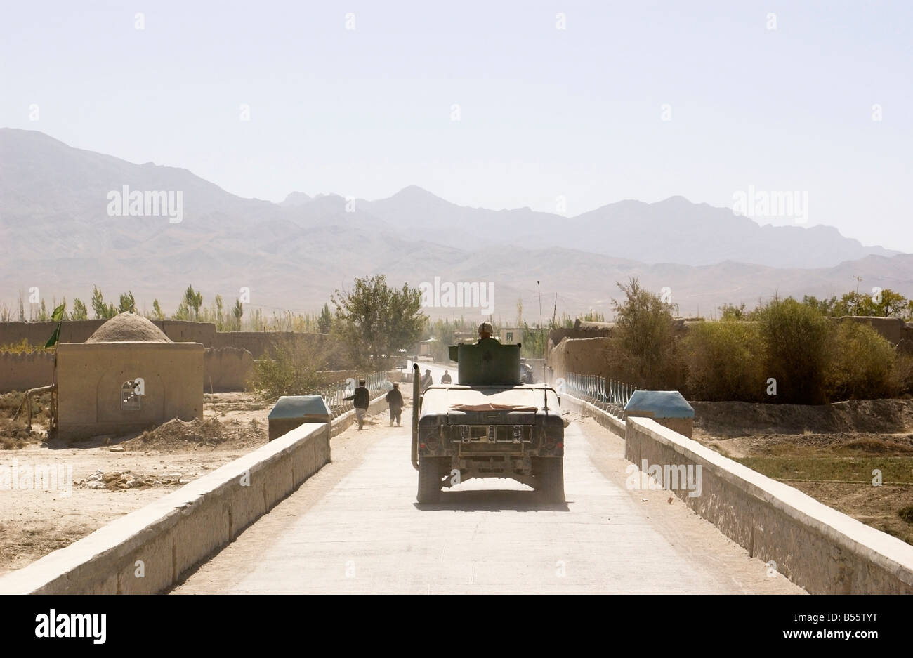 A U.S. humvee enters the town of Gardez, Paktia province, Afghanistan ...