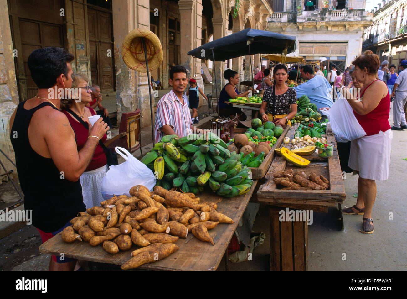 A fruit and vegetable street market in Old Havana Cuba Stock Photo - Alamy