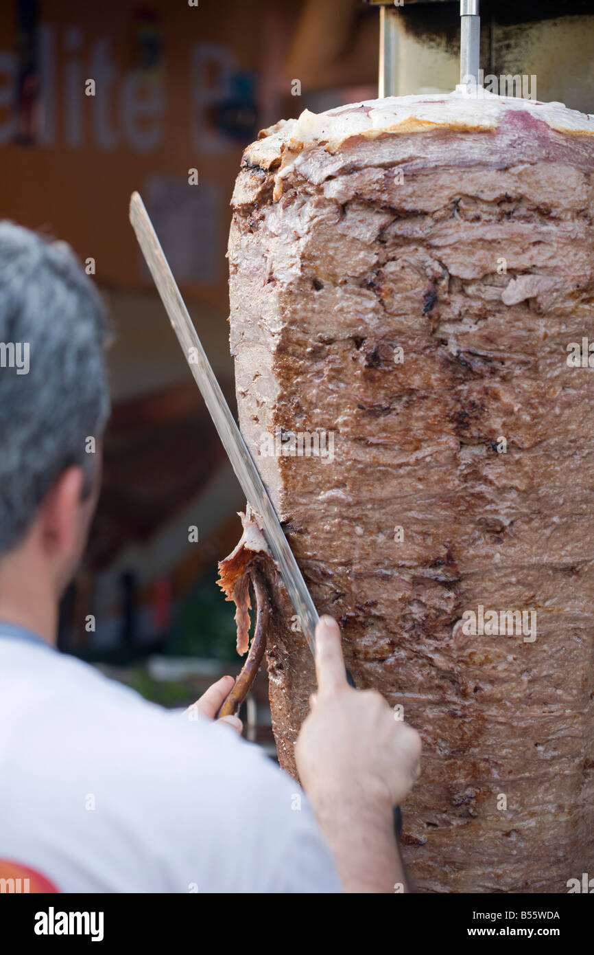 Chef Slicing Kebab Istanbul Turkey Stock Photo - Alamy