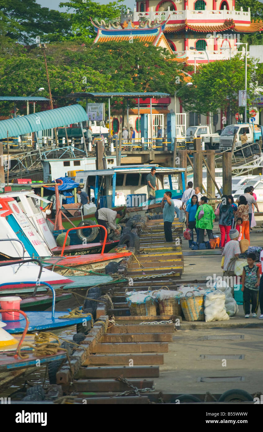 The ferry harbour at Sibu on the Rejang River Sarawak Malaysia Stock ...