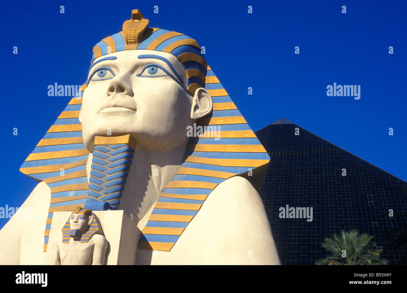 Sphinx and Pyramid of Casino Luxor in Las Vegas Nevada USA Stock Photo ...