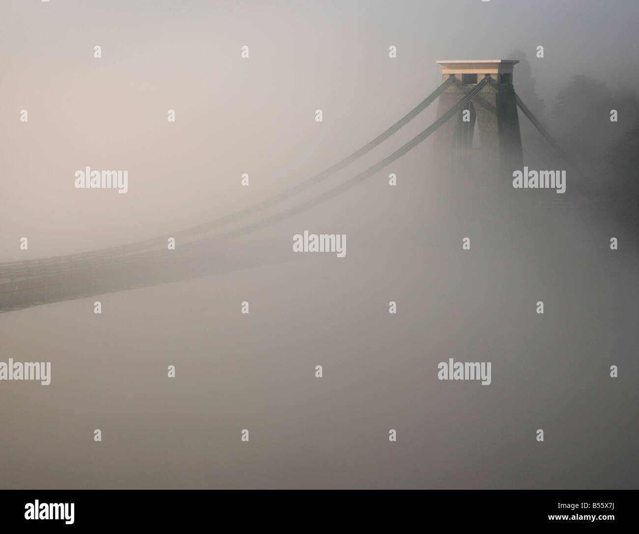 Brunel's Clifton Suspension Bridge in morning mist Stock Photo - Alamy