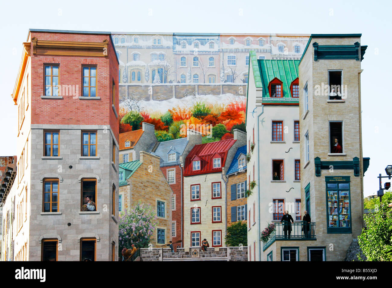 Wall Painting, La Fresque des Quebequois, Wall Painting, Quebec City ...