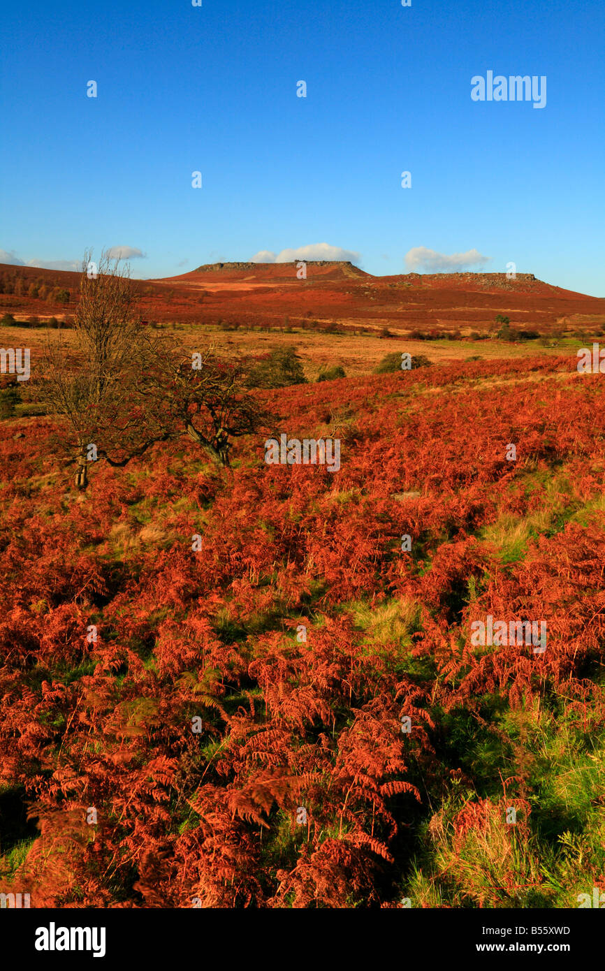 Across Lawrence Field towards Higger Tor and Carl Wark on the Sheffield ...