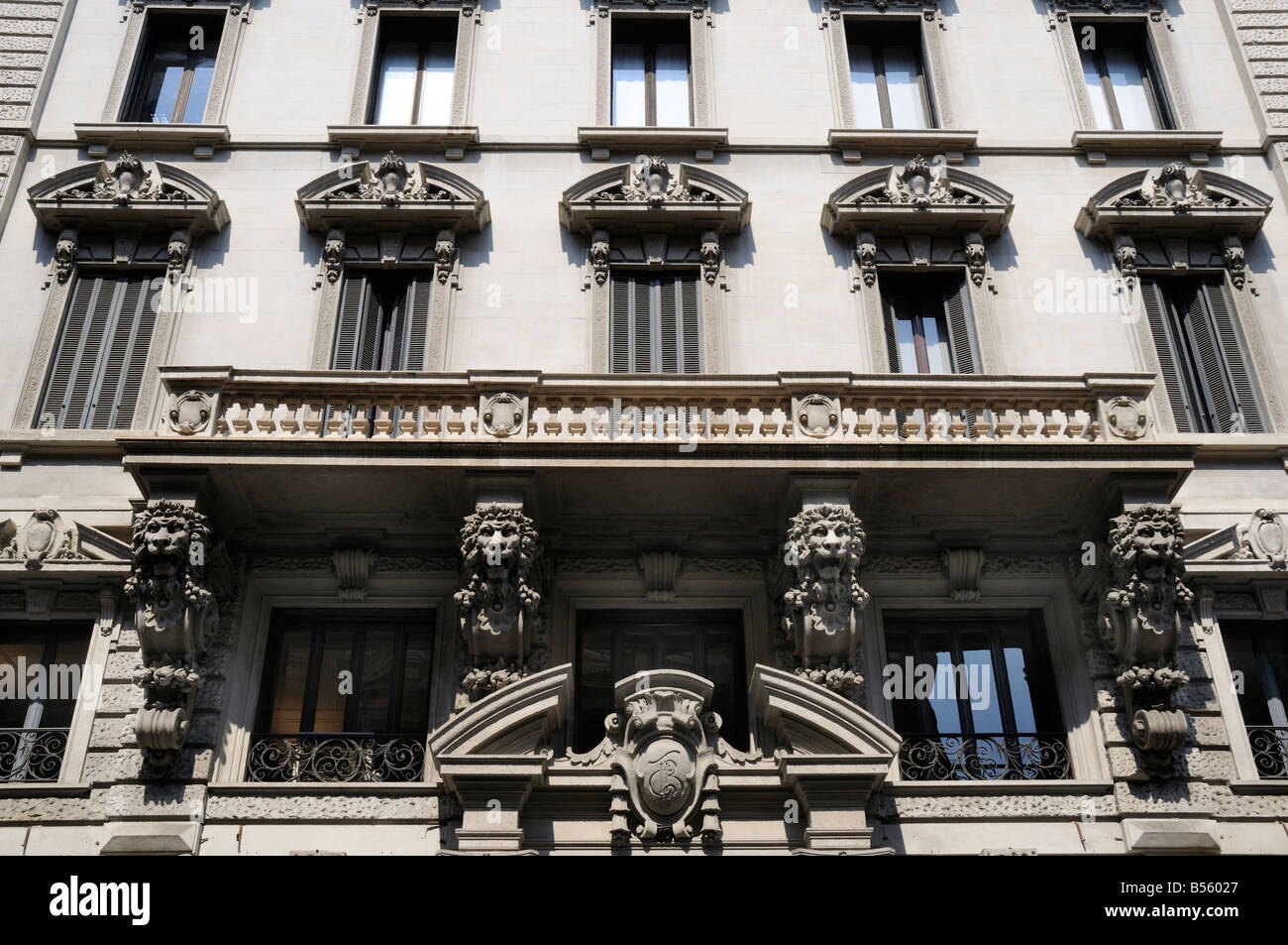 Ornate bank Building in Milan the Financial capital of Italy Stock ...