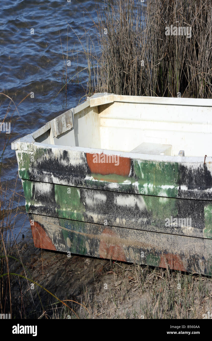 TRANSOM OF AN OLD DINGHY IN LATE AFTERNOON LIGHT HORIZONTAL BDB11141 ...