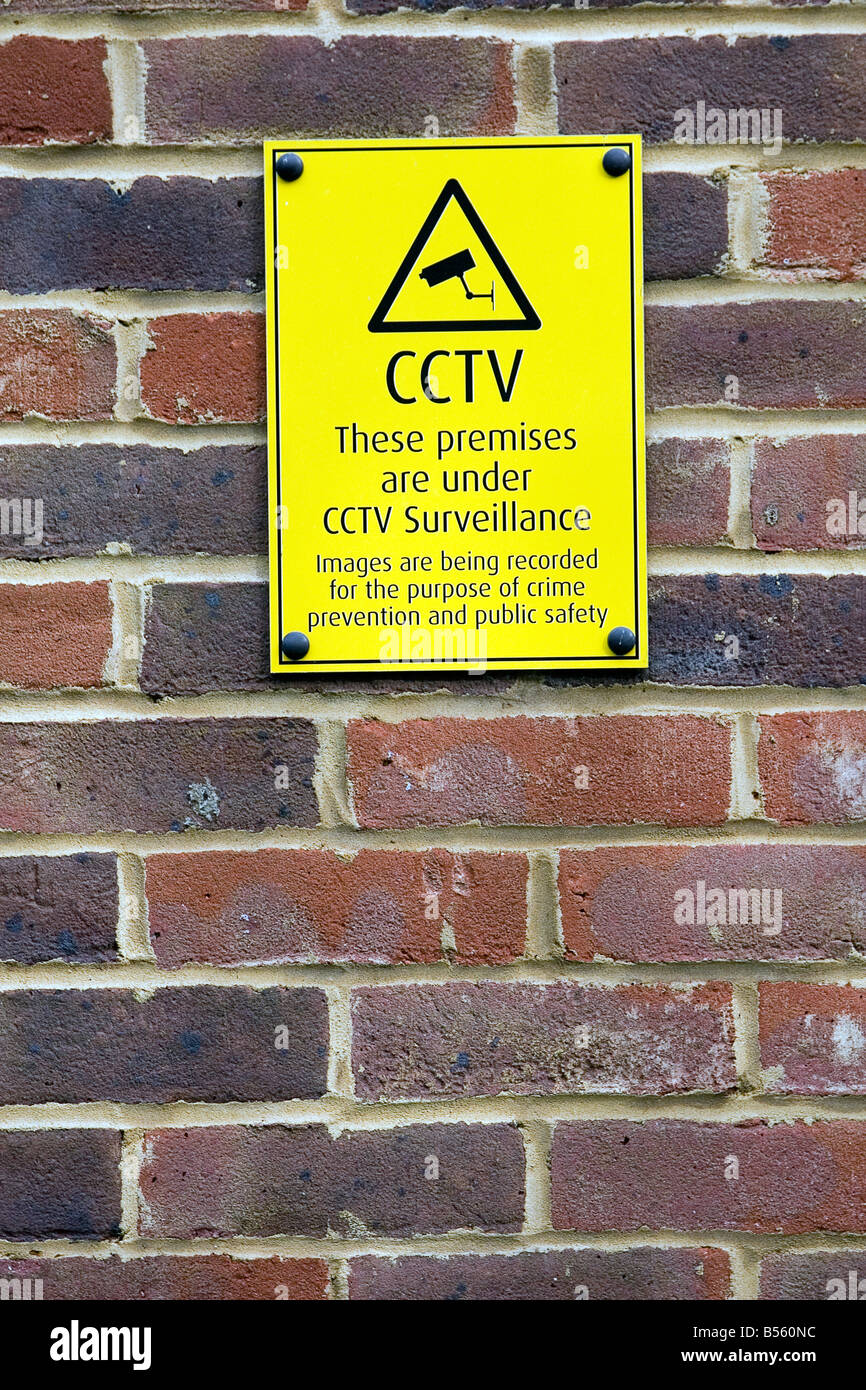 CCTV Warning Sign Attached to Wall Stock Photo - Alamy