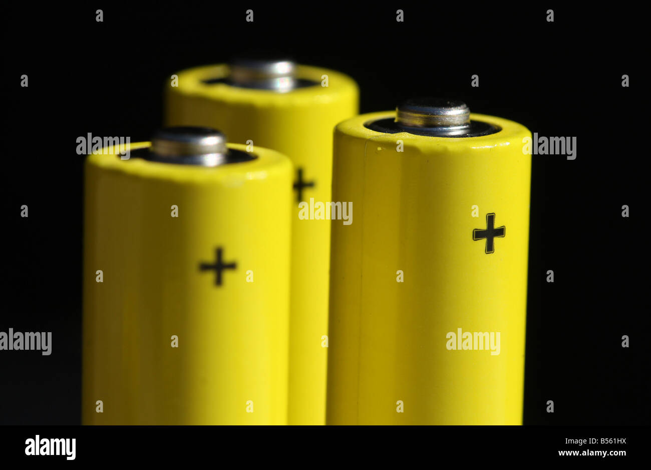 Green and yellow batteries, illustrates the concept of green ...