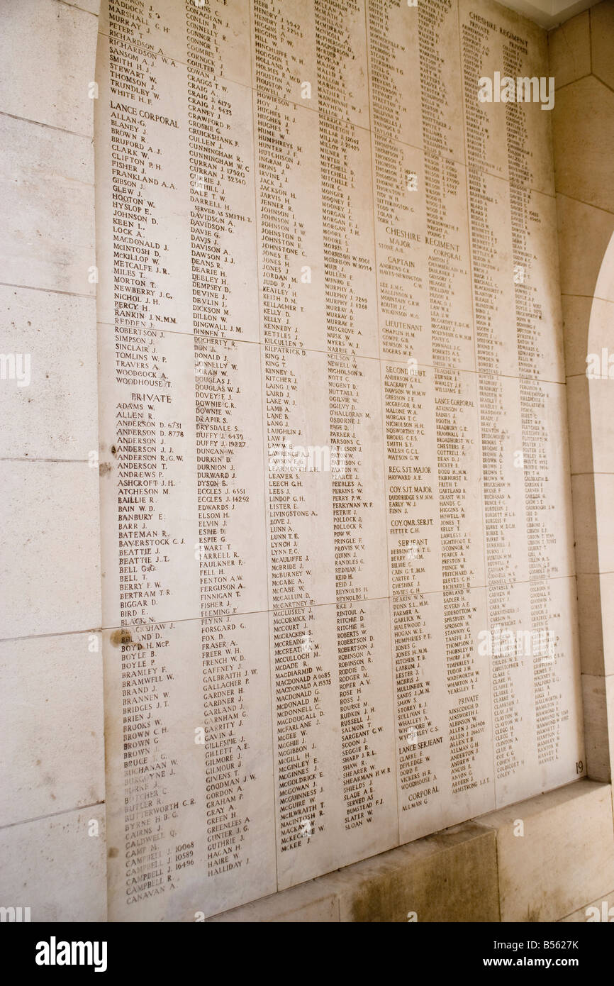 Inscription on the Menin Gate, Ypres, the memorial to the million men ...