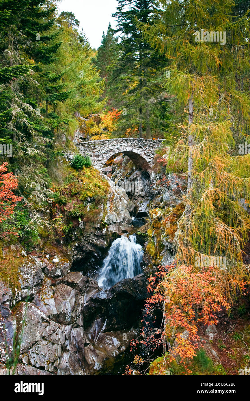 Old stone bridge at the Falls of Bruar in the Autumn time Perthshire ...