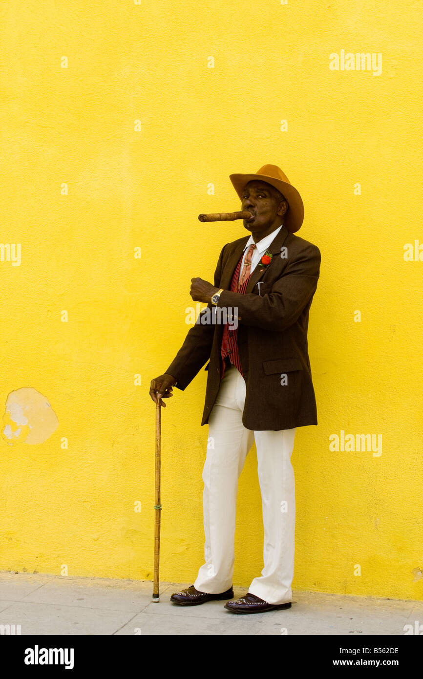 Traditional Cuba man common site at the Plaza de la Cathedral, Havana ...