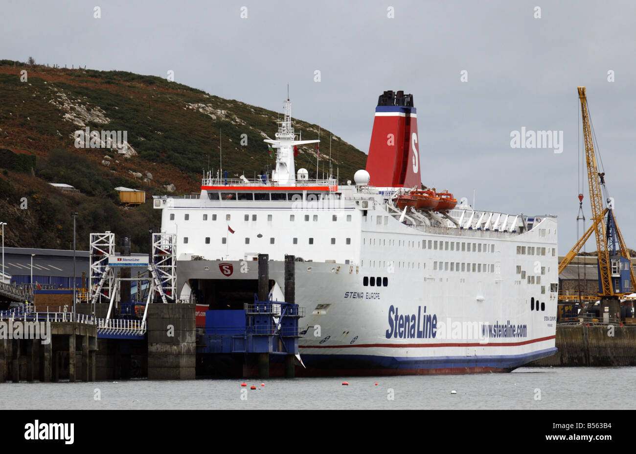 Stena Line Ferry Berthed at Fishguard, Pembrokeshire, Wales, Loading ...