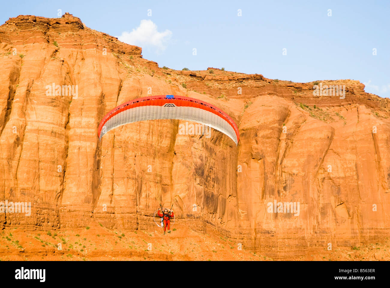 a powered paraglider in Monument Valley Utah USA Stock Photo - Alamy