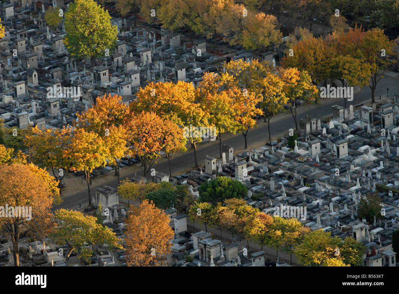 birds eye view over Montparnasse Cemetery in Paris France Stock Photo ...