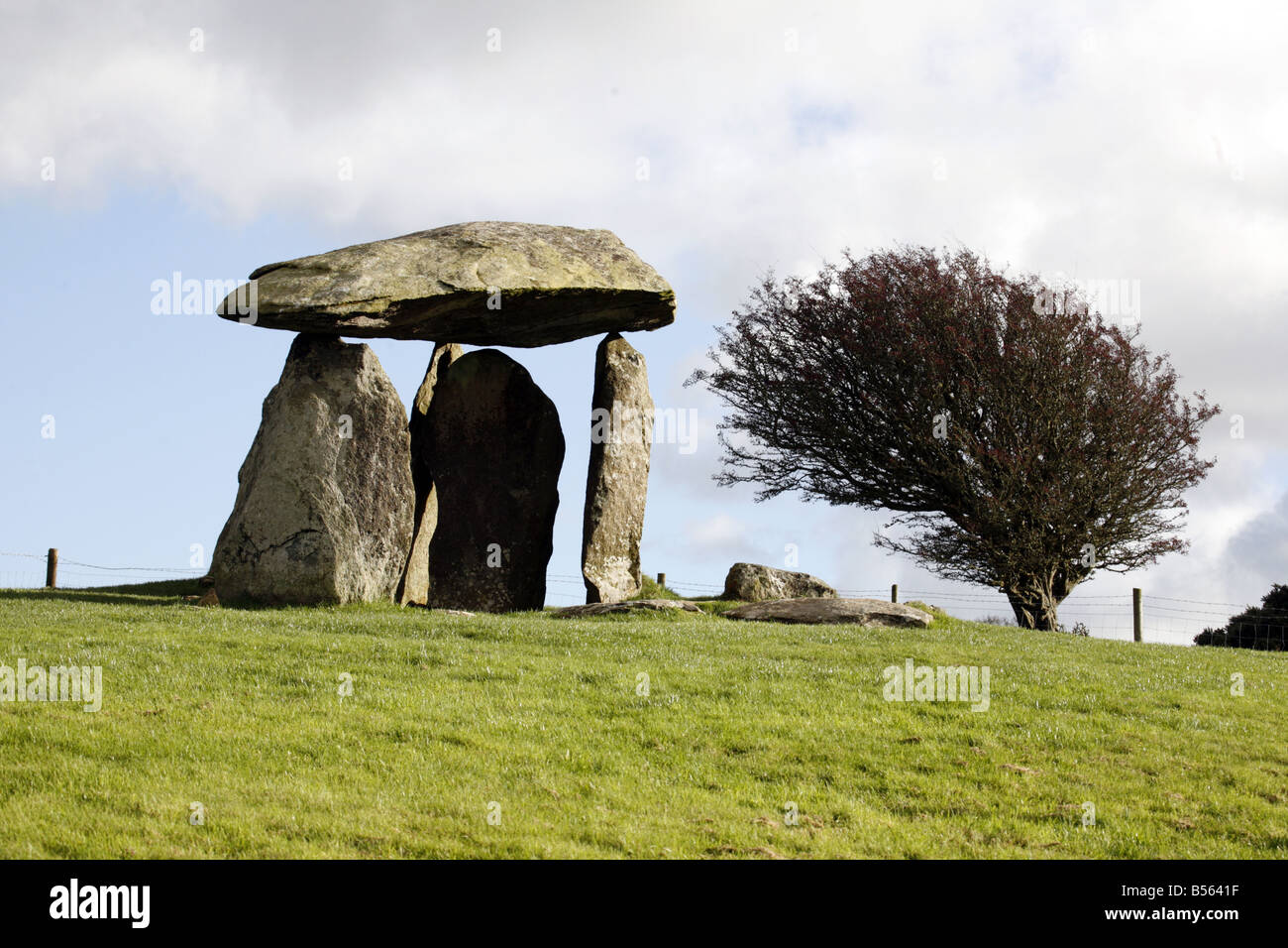 Pentre Ifan Bronze-Age megalithic burial chamber megalith Stock Photo ...